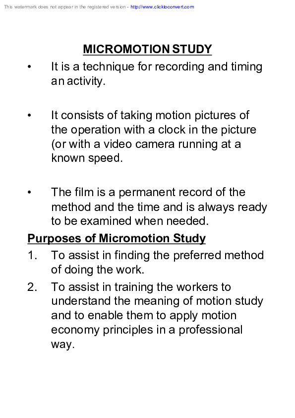 (PDF) MICROMOTION STUDY @BULLET It is a technique for