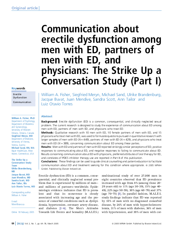 (PDF) Communication about erectile dysfunction among men with ED ...