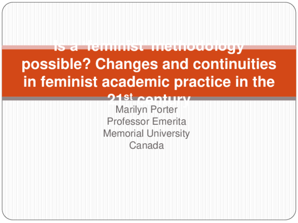 (PPT) Is a Feminist Methodology Possible?