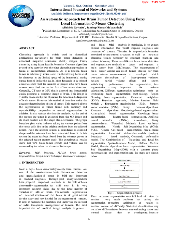 Pdf An Automatic Approach For Brain Tumor Detection Using Fuzzy Local Information C Means