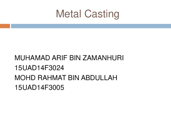 (PPT) expendable mold casting