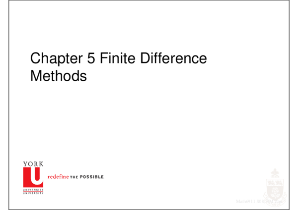 Chapter 5 Finite Difference Methods