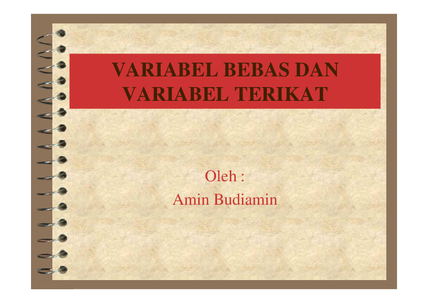 (PDF) VARIABEL BEBAS DAN VARIABEL TERIKAT