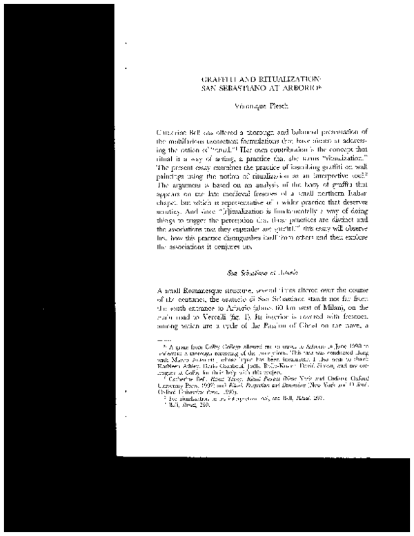 (PDF) “Graffiti and Ritualization: San Sebastiano at Arborio.” In ...