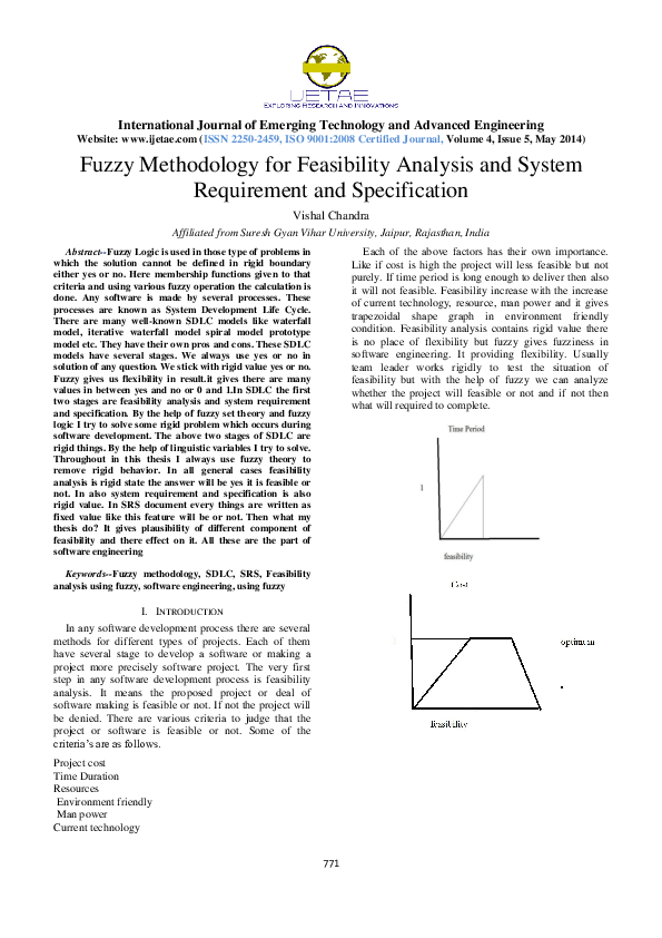 Pdf Fuzzy Methodology For Feasibility Analysis And System Requirement