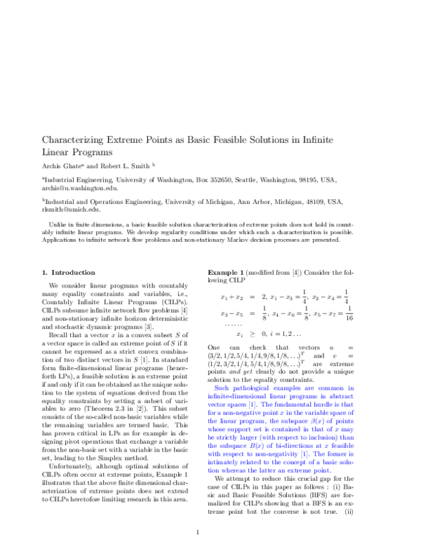 (PDF) Characterizing extreme points as basic feasible solutions in ...