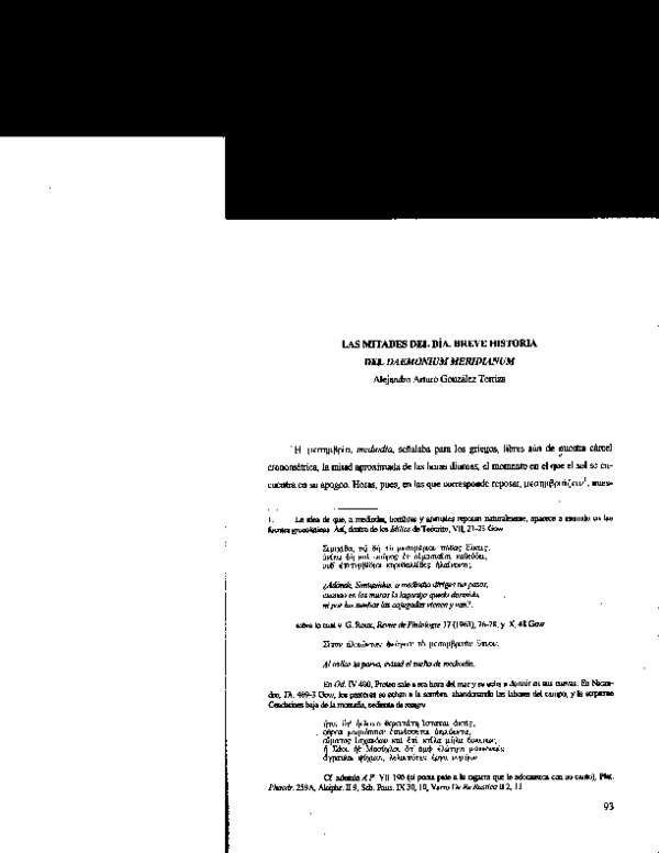 (PDF) Las mitades del día. Breve historia del Daemonium Meridianum