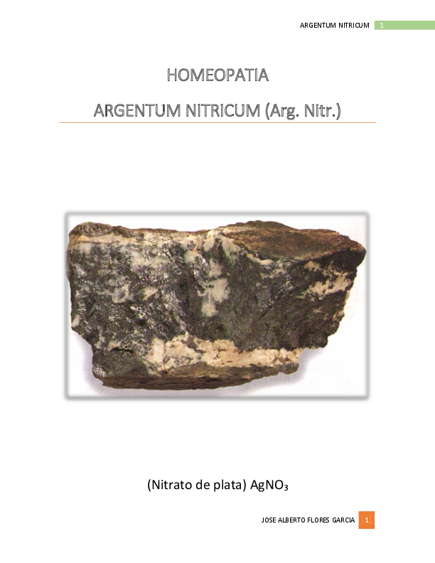 (PDF) ARGENTUM NITRICUM HOMEOPATIA