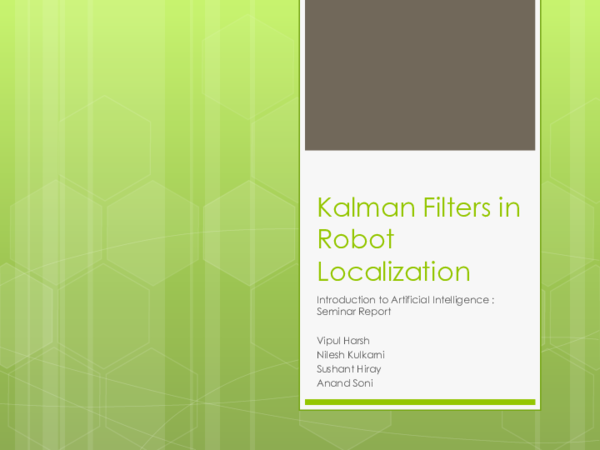 Pdf Kalman Filters In Robot Localization