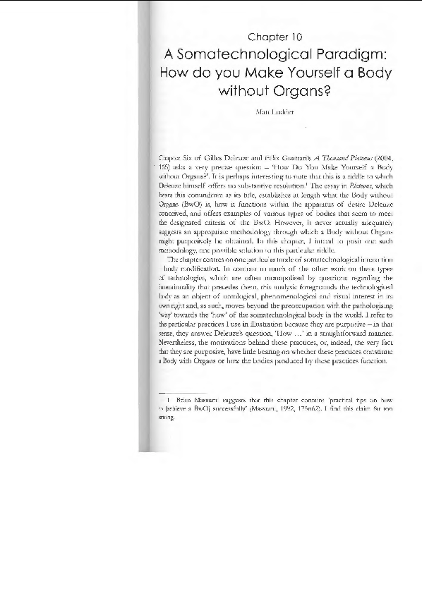 (PDF) A somatechnological paradigm: how do you make yourself a body ...