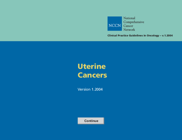 (PDF) Uterine Cancers NCCN Endometrial Cancer and Uterine Sarcoma Panel ...