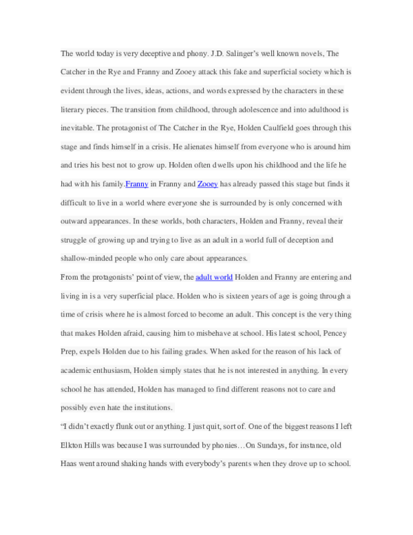 (DOC) The world today is very deceptive and phony