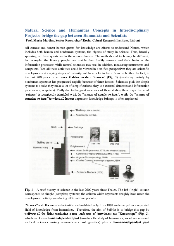 (PDF) Natural Science and Humanities Concepts in Interdisciplinary ...