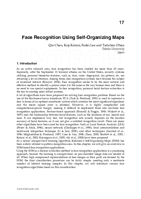 Pdf Face Recognition Using Self Organizing Maps 277 X Face Recognition Using Self Organizing Maps