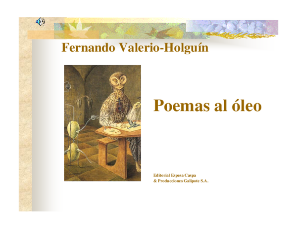 (PDF) Poemas al óleo. Fernando Valerio-Holguín.