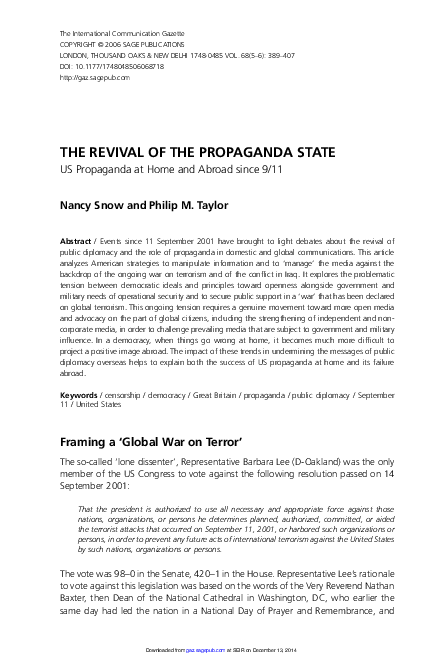 (PDF) The Revival of the Propaganda State: US Propaganda at Home and ...