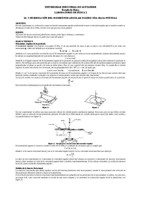 (PDF) laboratorio conservación del momentum angular