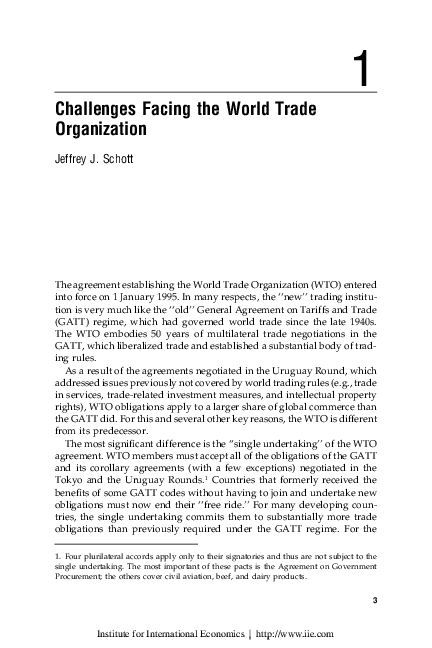 (PDF) Challenges Facing the World Trade Organization