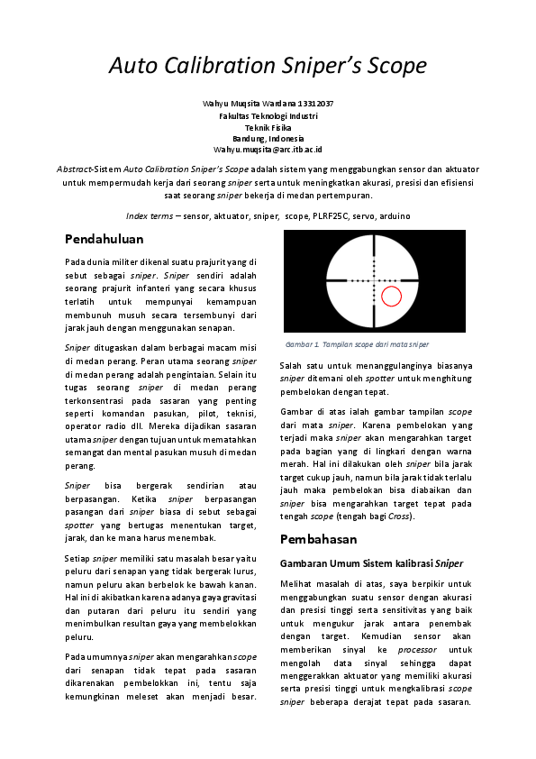 (PDF) Auto Calibration Sniper’s Scope