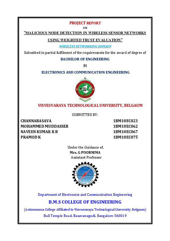 Pdf Malicious Node Detection In Wireless Sensor Networks
