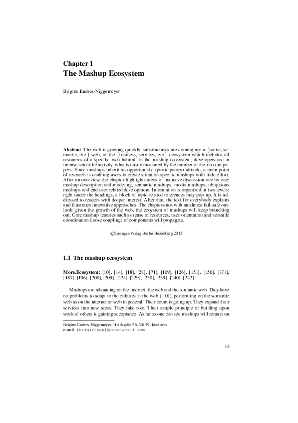 Pdf The Mashup Ecosystem