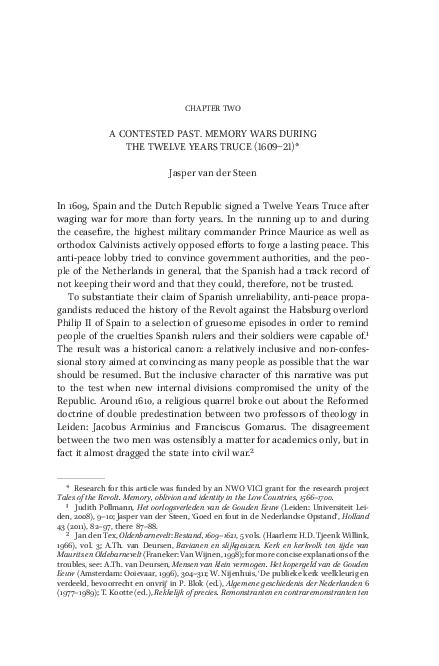 (PDF) A Contested Past. Memory Wars during the Twelve Years Truce (1609–21)