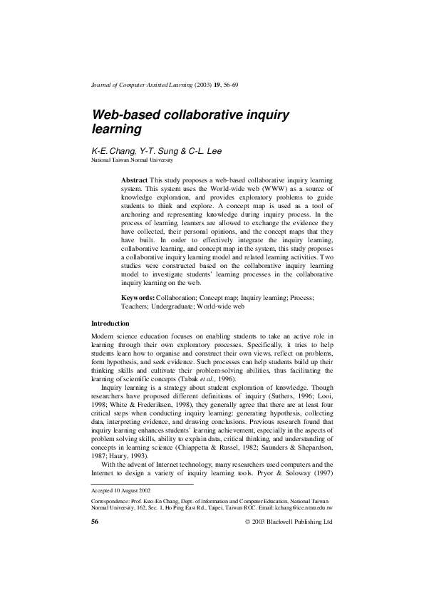 (PDF) Web-based collaborative inquiry learning