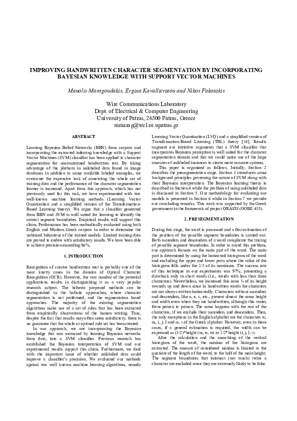 (PDF) Improving handwritten character segmentation by incorporating ...