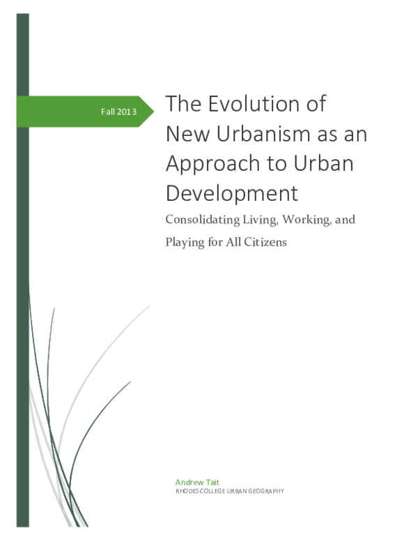 (PDF) The Evolution of New Urbanism as an Approach to Urban Development ...
