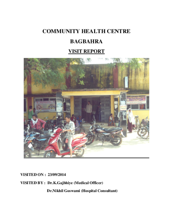 (PDF) COMMUNITY HEALTH CENTRE BAGBAHRA VISIT REPORT