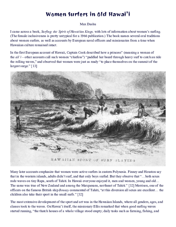 (PDF) Women Surfers in Old Hawai'i
