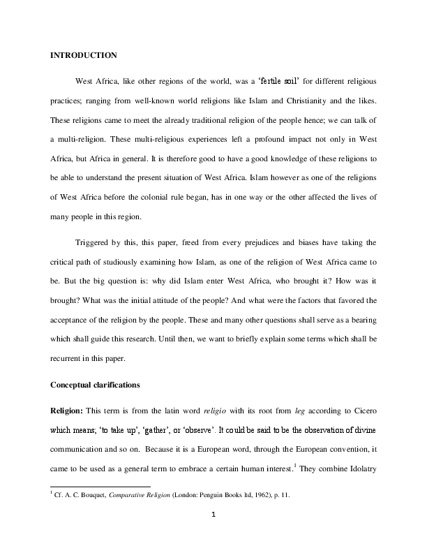 (DOC) how Islam came to West Africa through the sahara