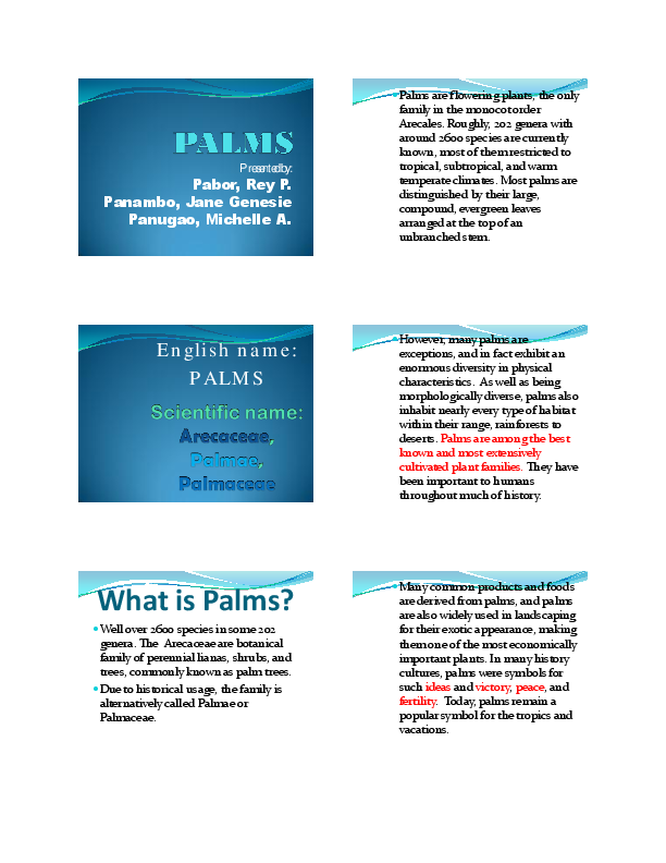 (DOC) Types of palms and their scientific names