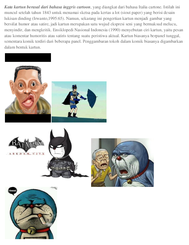 (DOC) Kata kartun berasal dari bahasa inggris cartoon