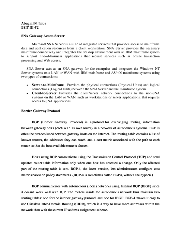 (DOC) Abegail N. Jalos BSIT III-F2 SNA Gateway Access Server