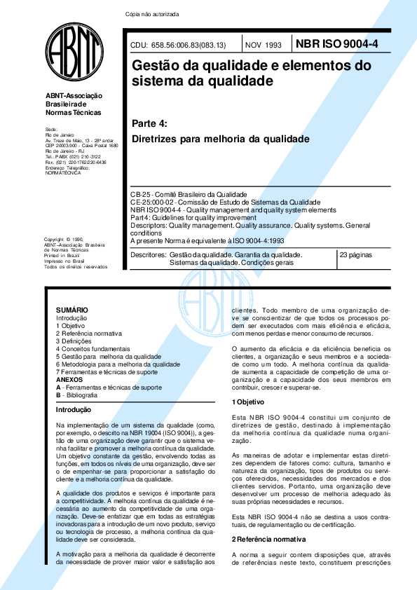 (PDF) NBR ISO 9004-4 - gestao da qualidade