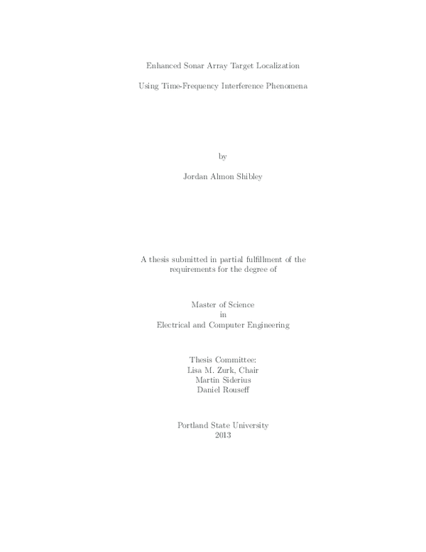 Pdf Reshetov La Enhanced Sonar Array Target Localization Using Time