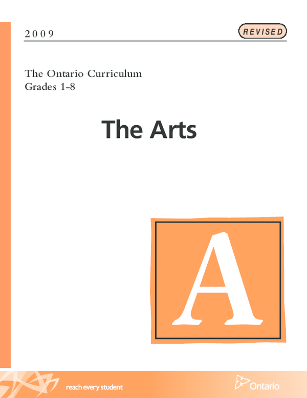 (PDF) The Ontario Curriculum, Grades 1-8: The Arts.