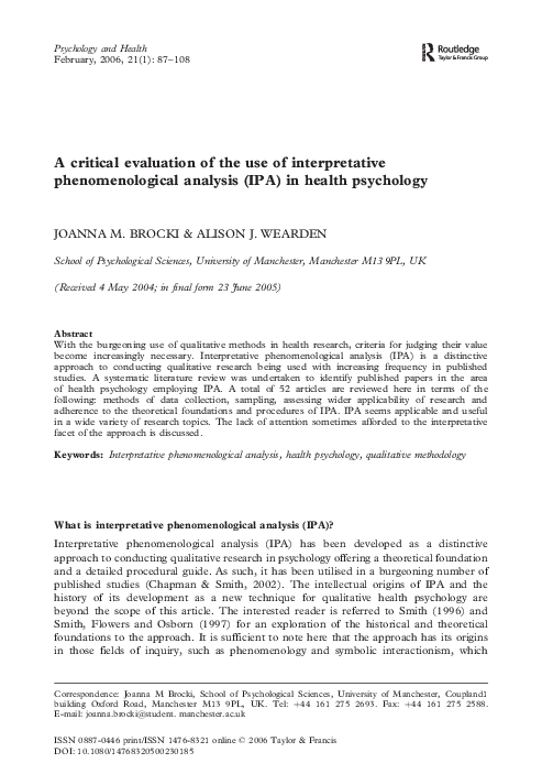(PDF) A critical evaluation of the use of interpretative ...