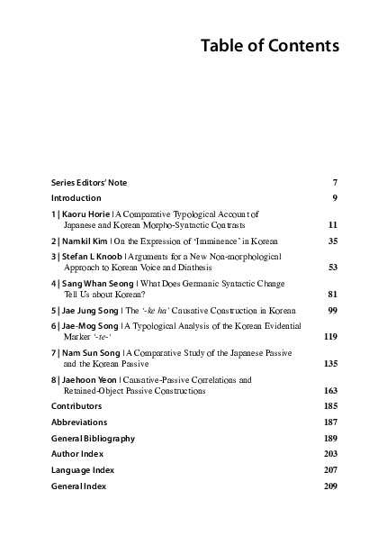 (PDF) Studies in Korean Morpho-Syntax: A functional-typological perspective