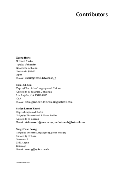 (PDF) Studies in Korean Morpho-Syntax: A functional-typological perspective