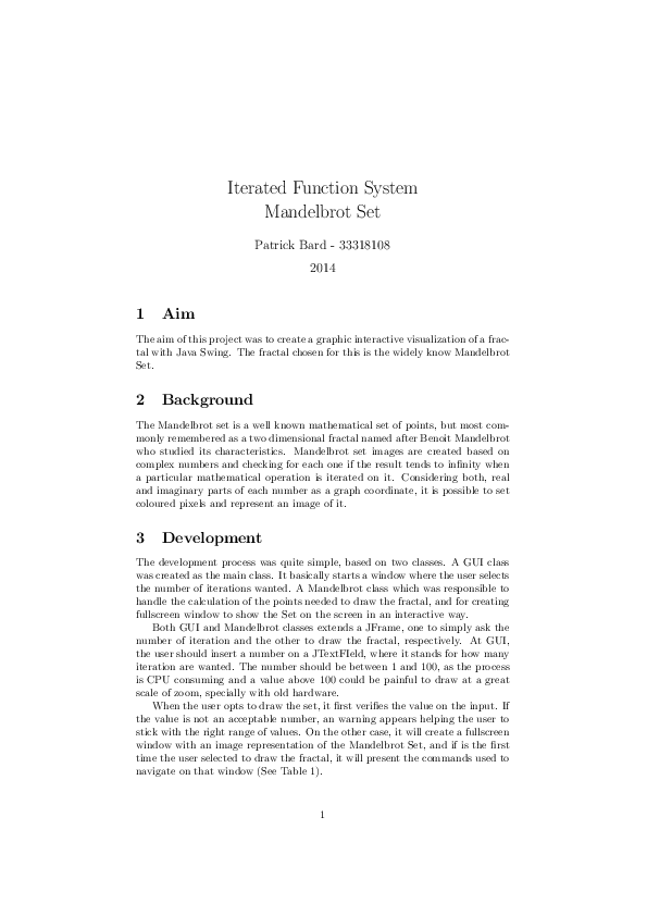 (PDF) Iterated Function System Mandelbrot Set