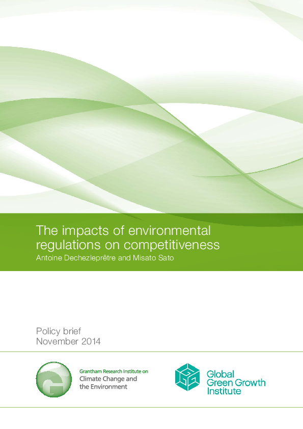 The impacts of environmental regulations on competitiveness - Policy ...
