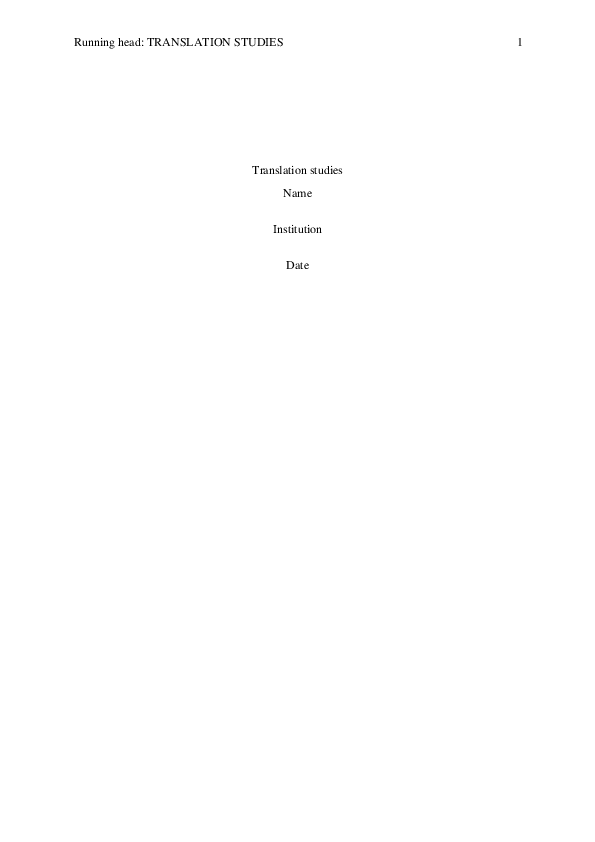 (DOC) Translation studies