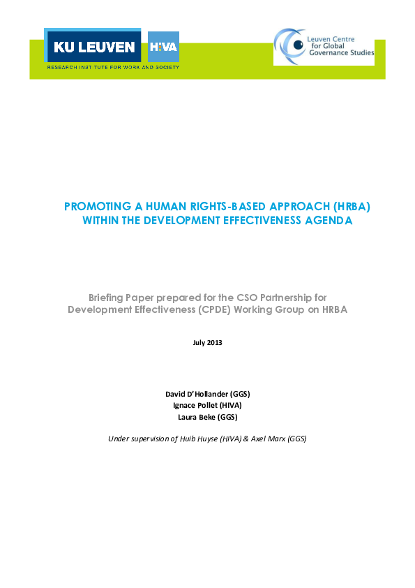 (PDF) Promoting a Human Rights-Based Approach (HRBA) within the ...