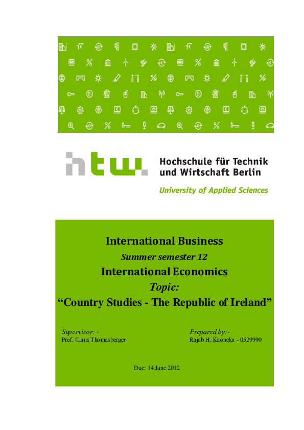 (PDF) International Economics: “Country Studies - The Republic of Ireland”