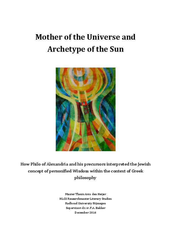 (PDF) Mother of the Universe and Archetype of the Sun. How Philo of ...