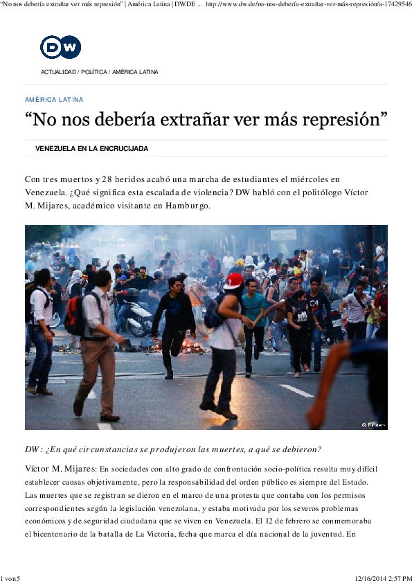“No nos debería extrañar ver más represión”