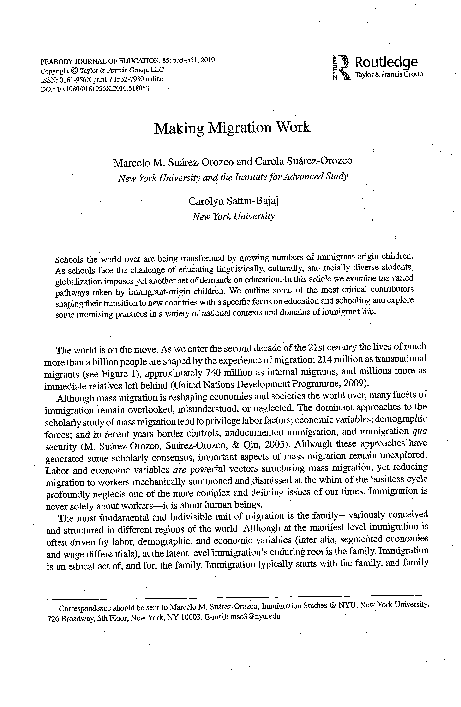 (PDF) Making Migration Work