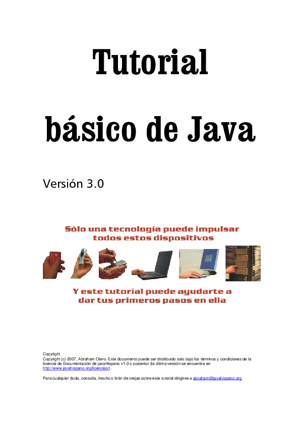 (PDF) Tutorial básico de Java INDICE